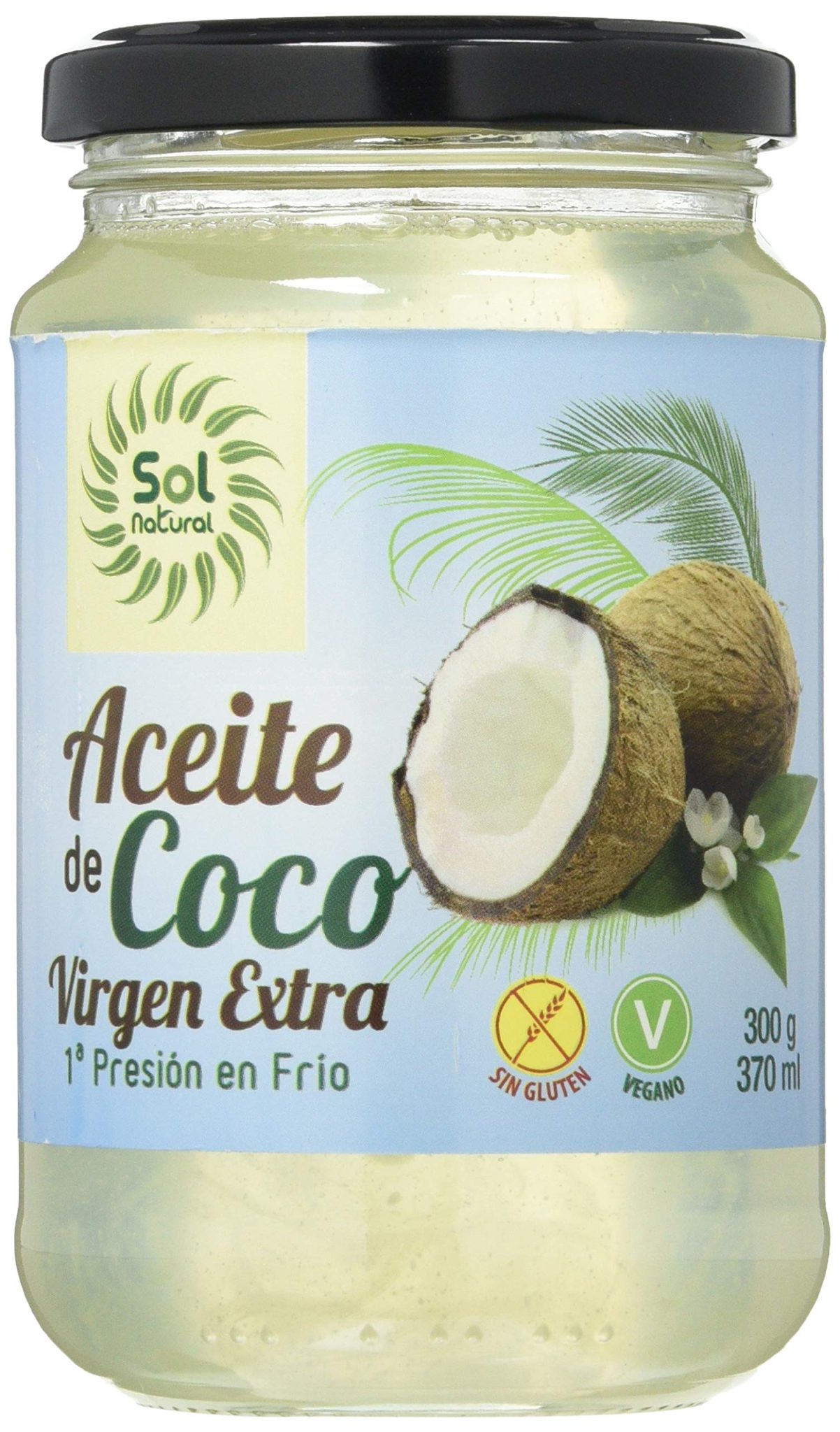 Aceite de Coco virgen extra bio, 370ml, Sol Natural - Mi herbolaria